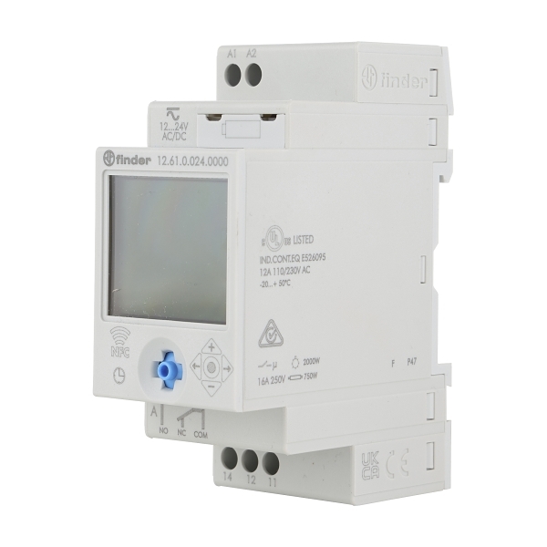 Finder 12 Series Digital Time Switch 1 Changeover 50MEM 24V AC DC NFC