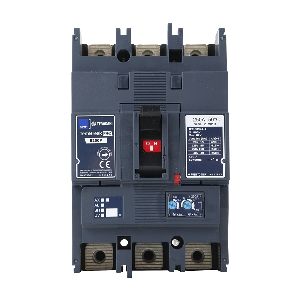 Terasaki TemBreak PRO MCCB 250 Frame 125kA 3P 250A Adjustable Thermal ...