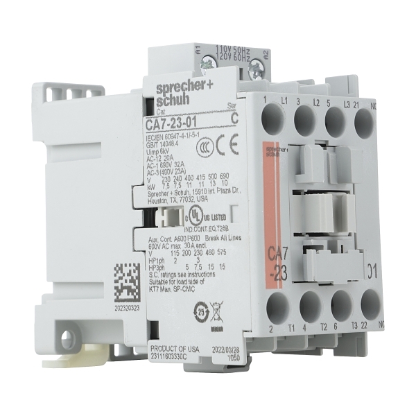 S&S CA7 Contactor 11kW 3Pole 110VAC Coil 1NC Contact Auxiliary