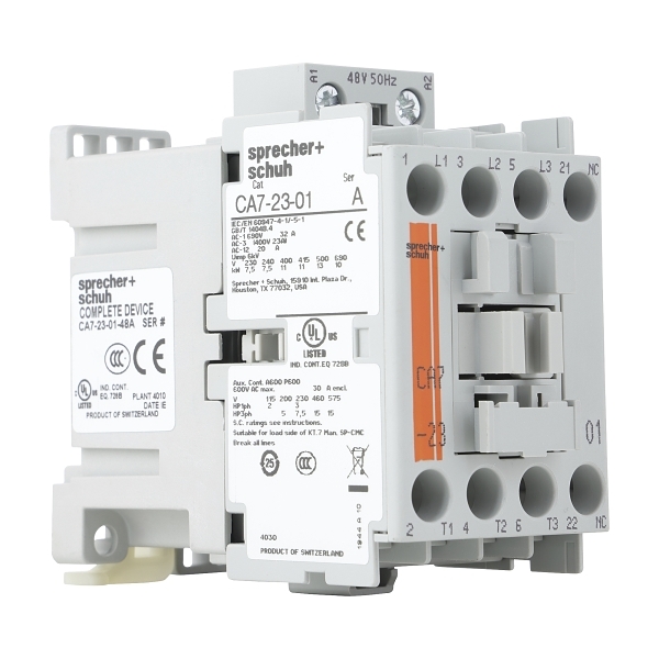 S&S CA7 Contactor 11kW 3Pole 48VAC Coil 1NC Contact Auxiliary