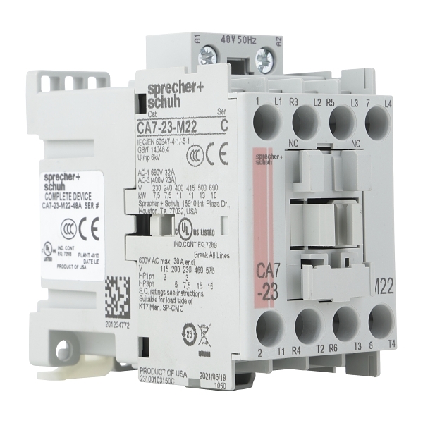 S&S CA7 Contactor 11kW 4Pole 48VAC Coil 2NO 2NC Contact Auxiliary