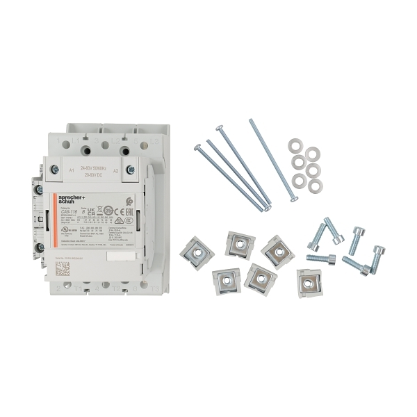 S&S CA9 Contactor 55kW 3Pole 24 to 60VAC and VDC Coil 1NO 1NC Contact ...