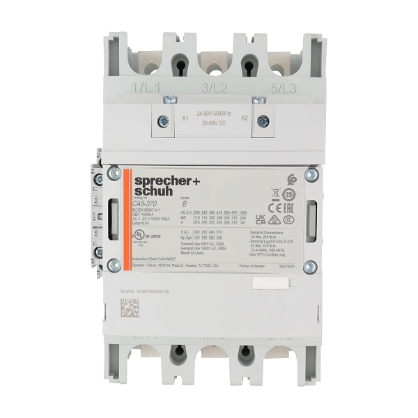 S&S CA9 Contactor 200kW 3Pole 24 to 60VAC and VDC Coil 1NO 1NC Contact ...