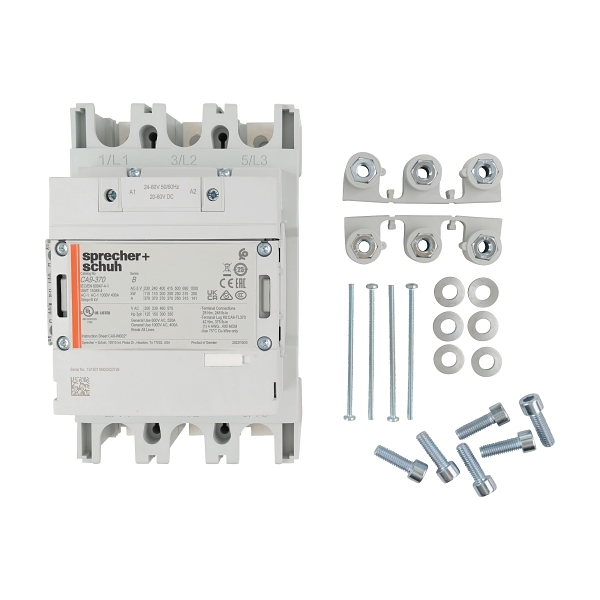 S&S CA9 Contactor 200kW 3Pole 24 to 60VAC and VDC Coil 1NO 1NC Contact ...