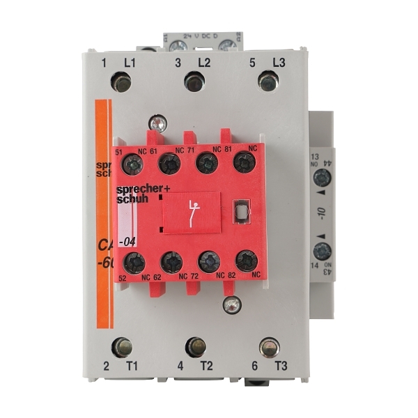 S&S CAS7 Safety Contactor 30kW 3Pole 24VDC Coil 1NO 4NC Contact Auxiliary