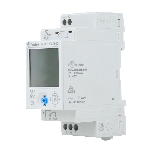 Finder 12 Series Digital Time Switch 1 Changeover 50MEM 230V AC NFC