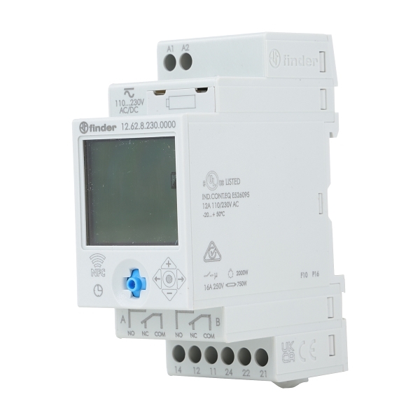 Finder 12 Series Digital Time Switch 2 Changeover 50MEM 230V AC NFC