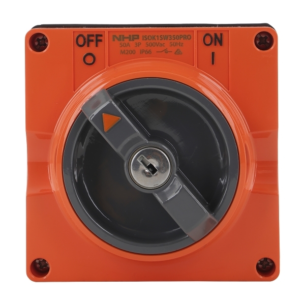 NHP ISO Surface Switch - Key, Lock in OFF, 3 Pole 50A 500V AC, w/o Base ...