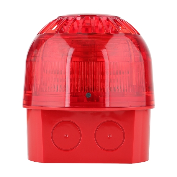 Klaxon Sonos Sounder Beacon LED 1 Alarm 32 Tones 106dB IP65 17-60V DC Surface Mount Lens Red