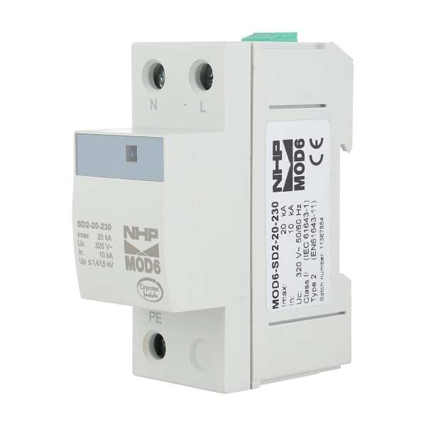 NHP MOD6 Surge Diverter 1Pole plus Neutral 20kA