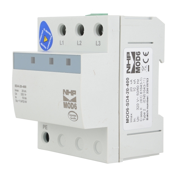 NHP MOD6 Surge Diverter 3Pole plus Neutral 20kA