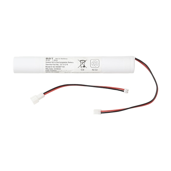 Stanilite Emergency Battery Pack 4Cell Ni Cd Sub C Straight 4.8V 1.8Ah ...