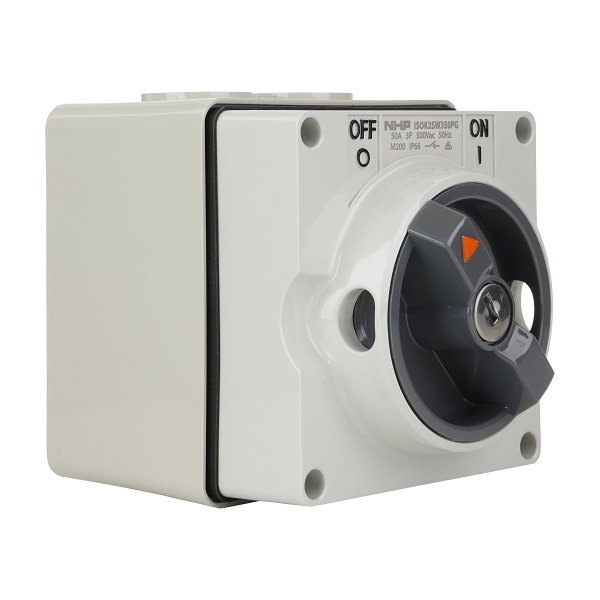NHP ISO Surface Switch - Key, Lock in ON/OFF, 3 Pole 50A 500V AC, w ...