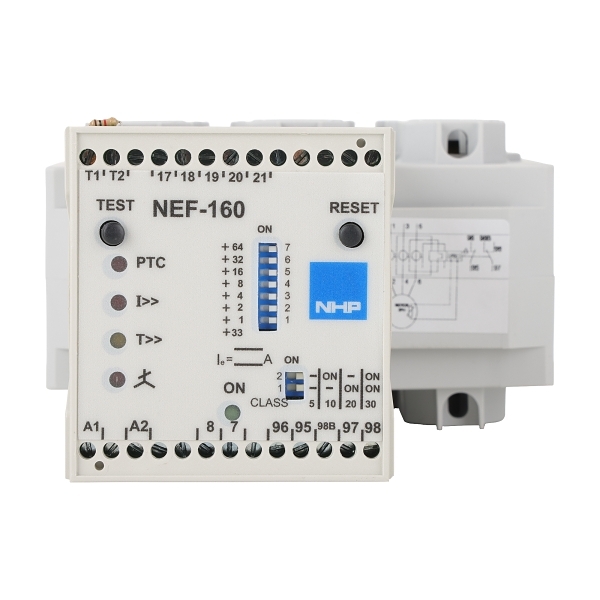 NHP Motor Protection Relays Overload Electronic 33 to 160A 24VAC Control