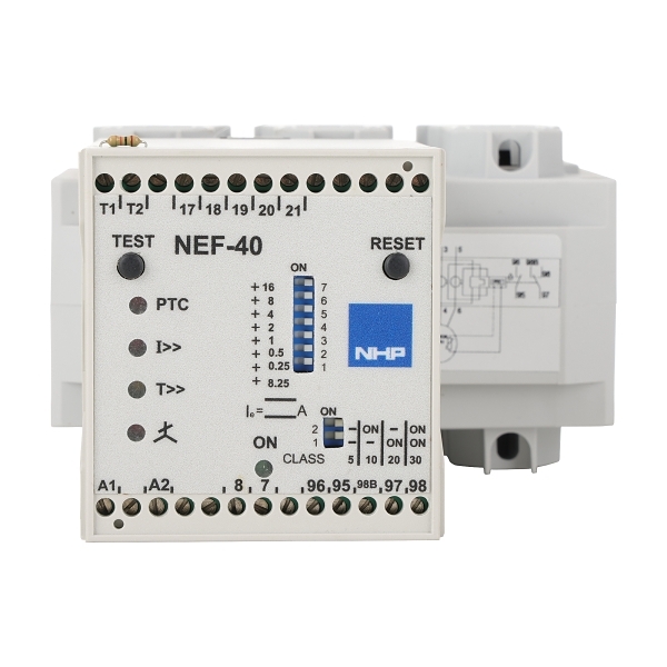 NHP Motor Protection Relays Overload Electronic 8.25 to 40A 240VAC Control