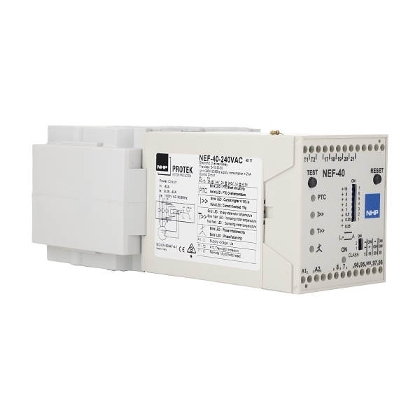 NHP Motor Protection Relays Overload Electronic 8.25 to 40A 240VAC Control