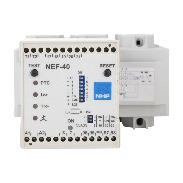 NHP Motor Protection Relays Overload Electronic 8.25 to 40A 24VAC Control