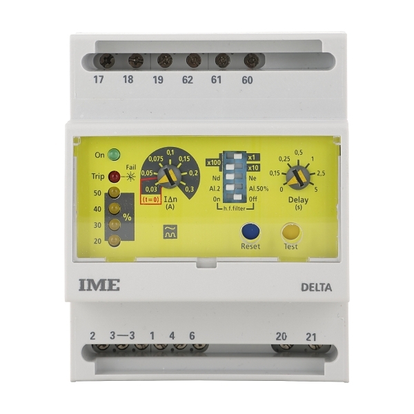 IME Earth Leakage Relay Din Mount 4Pole 2 Changeover Contacts 240V AC