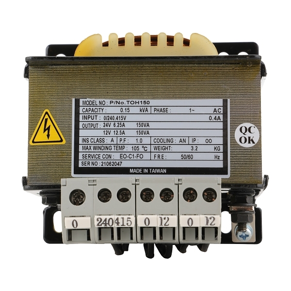 NHP Control Transformer Multi Tap 150VA 415 to 240VAC Dual Input and 24 ...