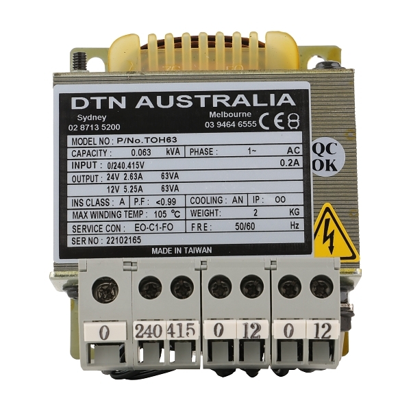 NHP Control Transformer Multi Tap 60VA 415 to 240V AC Dual Input and 24 to 12VAC Output