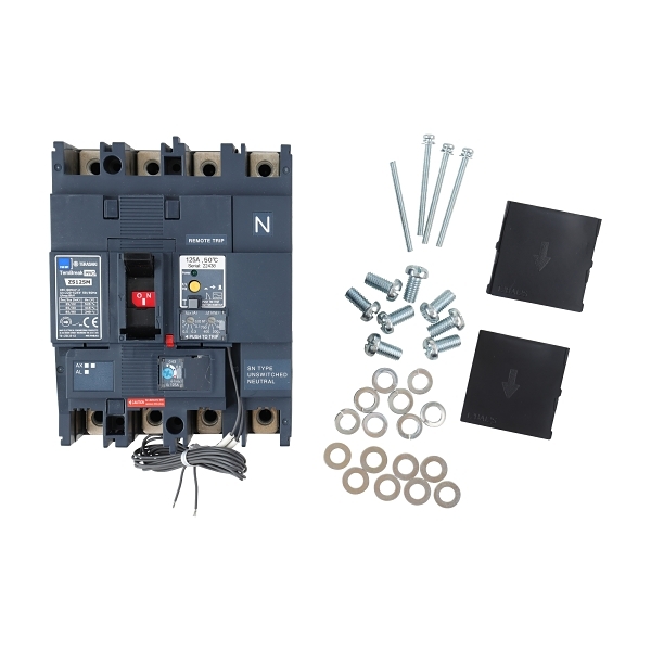 Terasaki TemBreak PRO ELCB 125 Frame 65kA 4P 125A 30mA 3A Adj. Thermal ...