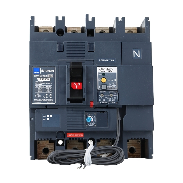Terasaki TemBreak PRO ELCB 250 Frame 65kA 30mA 3A 4P 250A Adj. Thermal ...