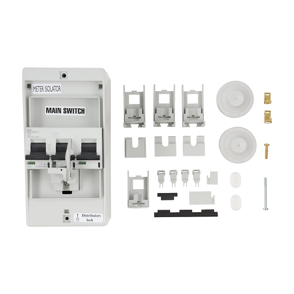 NHP DIN-T Meter Isolator Pole Cover 4 Way Surface and 3Pole 80A 10kA ...