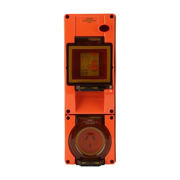 NHP ISO Socket Outlet - RCD, 3 Flat Pins 10A 250V AC, w/ Base ...