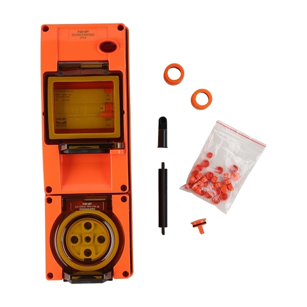 NHP ISO Socket Outlet - RCD, 5 Round Pins 32A 500V AC, w/ Base ...