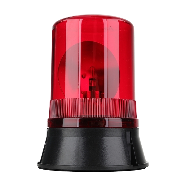 Moflash Beacon Rotating H1 x 70W 24V DC IP65 Wall or Surface Mount Lens Red