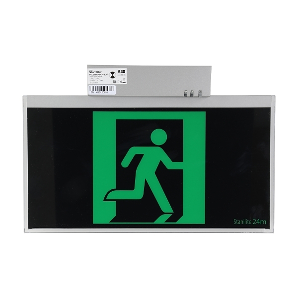 Stanilite Single Point Platinum Exit Lighting LED Evago Black Ceiling ...