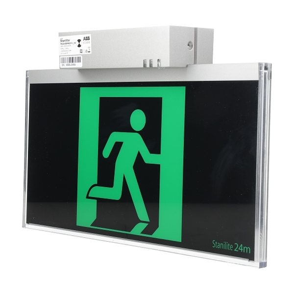 Stanilite Single Point Platinum Exit Lighting LED Evago Black Ceiling ...