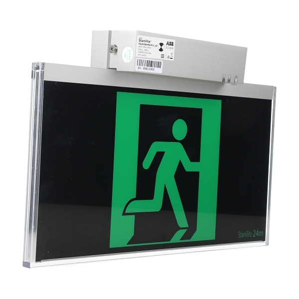 Stanilite Single Point Platinum Exit Lighting LED Evago Black Ceiling ...