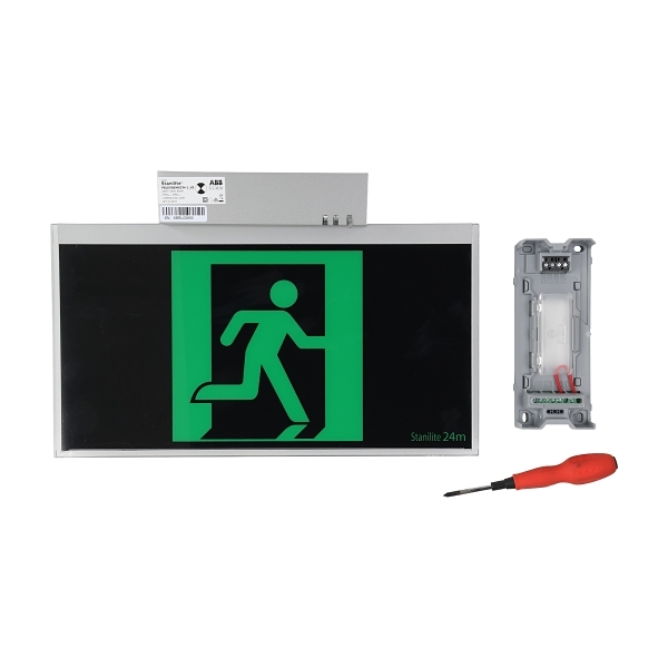 Stanilite Single Point Platinum Exit Lighting LED Evago Black Ceiling ...