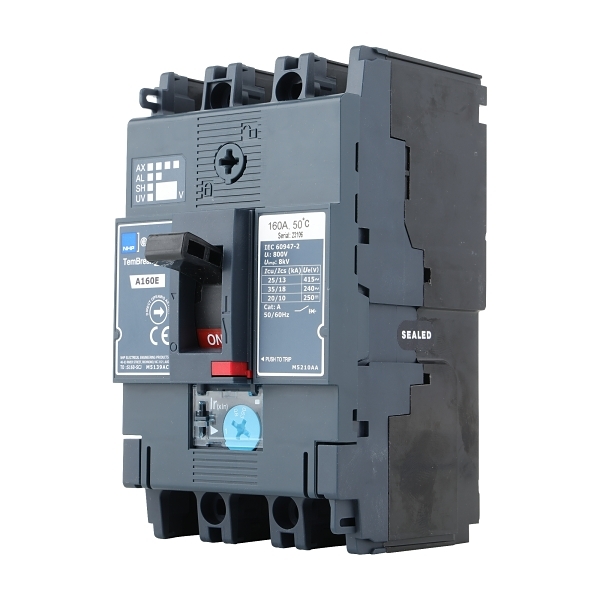 Terasaki TemBreak PRO MCCB 160 Frame 25kA 3P 100A Adj. Thermal Fix ...