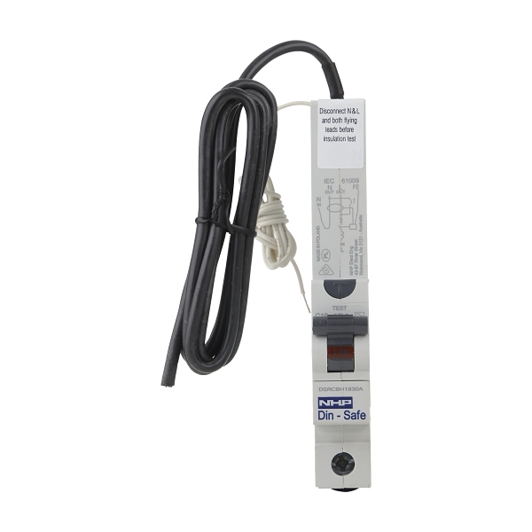 NHP DIN-T Residual Current Device Long Body w/ Overcurrent 10kA 10A ...