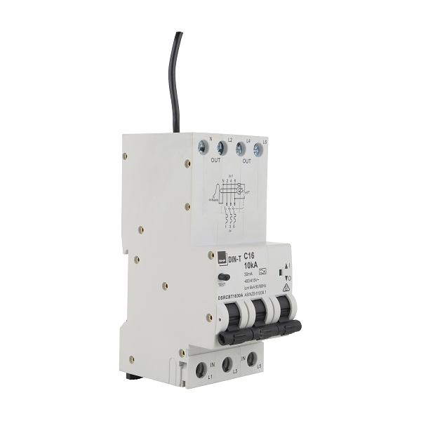 NHP DIN-T Residual Current Device Long Body w/ Overcurrent 10kA 40A ...