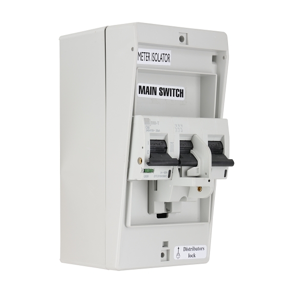 NHP DIN-T Meter Isolator Pole Cover 4 Way Surface and 3Pole 100A 10kA ...