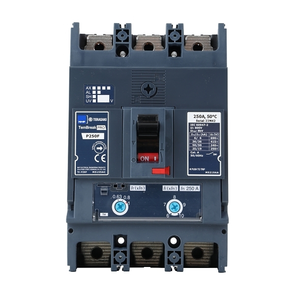 Terasaki TemBreak PRO MCCB 250 Frame 36kA 3P 100A Adj. Thermal Adj ...