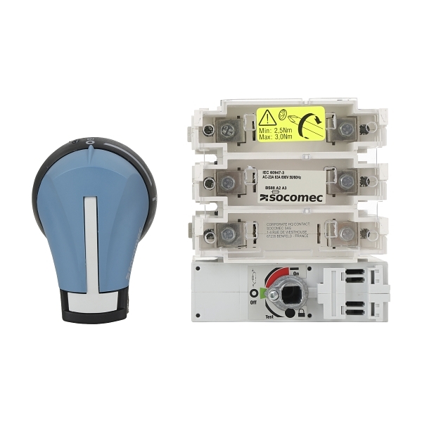 Socomec SSF Fuse Switch kit, w/ External Handle, suits DIN fuses, 3P 63A