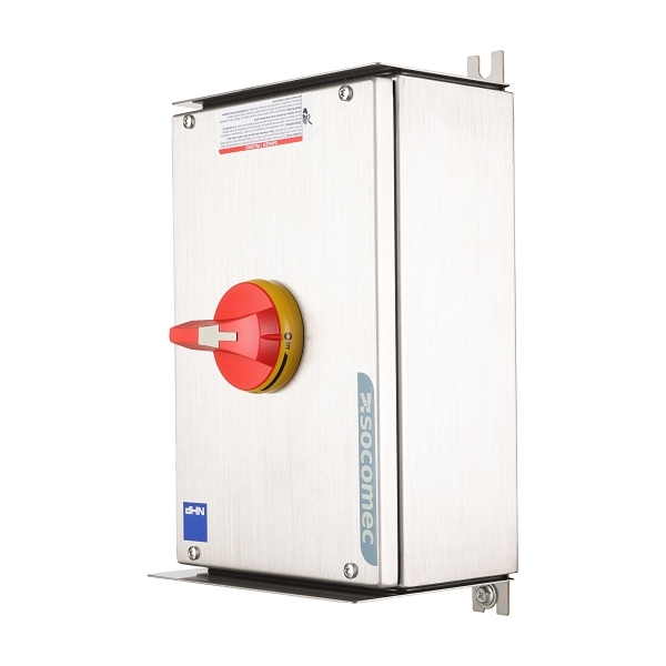 Socomec ISO Enclosed Isolator, IP 65 Stainless Steel, Handle - Red, 3P 100A