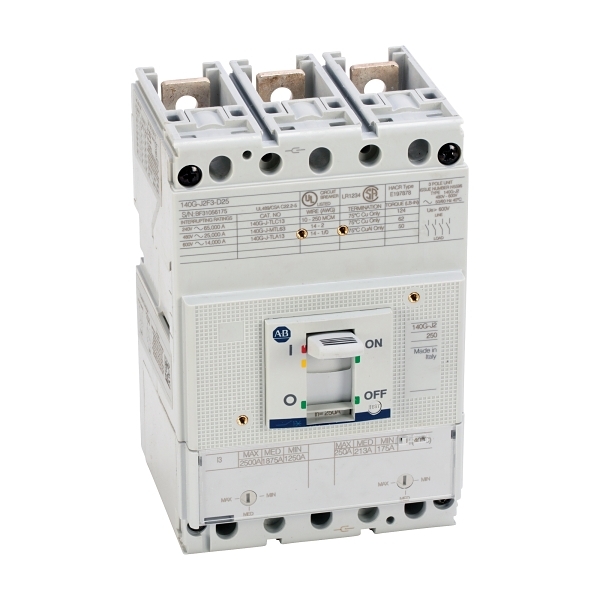 Allen-Bradley 140G MCCB J Frame 36kA 3P 250A Adjustable Thermal Magnetic