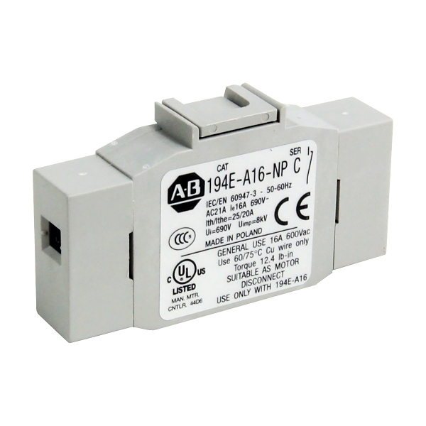 Allen-Bradley 194E Fourth Pole for 194EA Base/Din Rail mount 16A