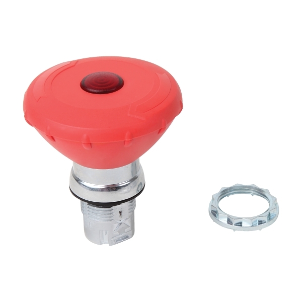 Allen-Bradley 800F E Stop 22.5 mm Head Only Metal Mushroom Head Twist to Release 60mm Red Illum