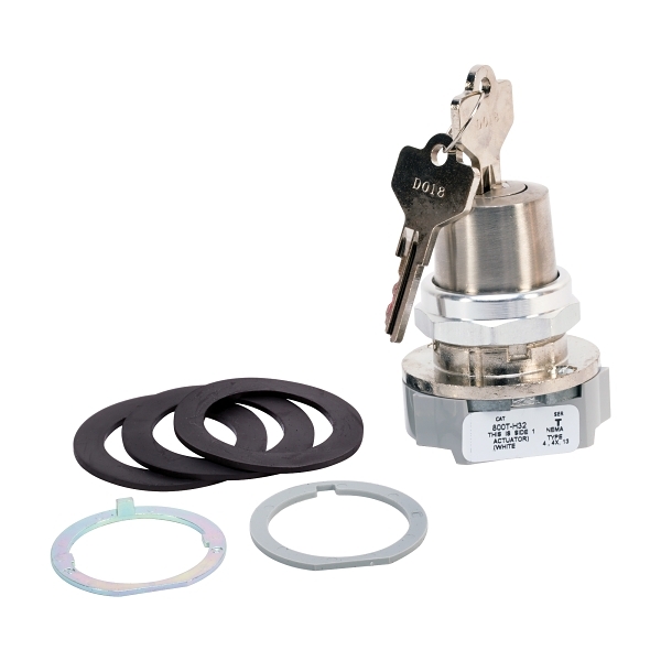 Allen-Bradley 800T Key Selector Switch 30.5mm 2 Pos. Fingersafe Cyl ...