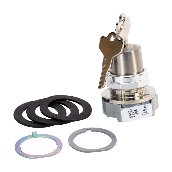 Allen-Bradley 800T Key Selector Swtich 30.5mm 2 Pos. Cyl. Lock Spring ...