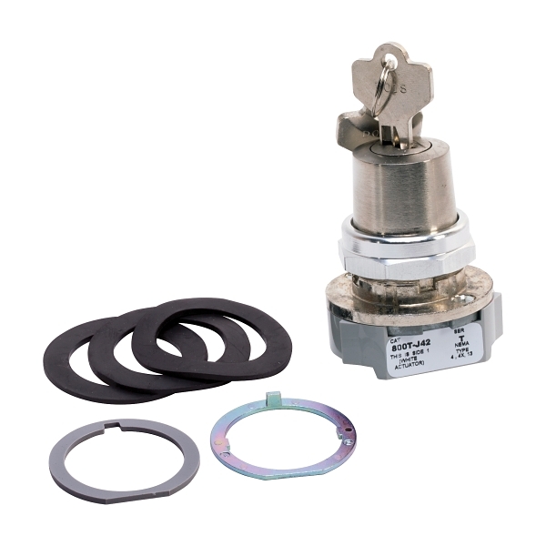 Allen-Bradley 800T Key Selector Swtich 30.5mm 3 Pos. Cyl. Lock ...