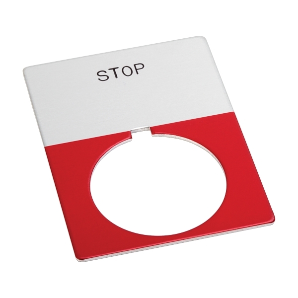 Allen-Bradley 800T Legend Plate 46 x 62mm Jumbo Red STOP for 30.5mm ...