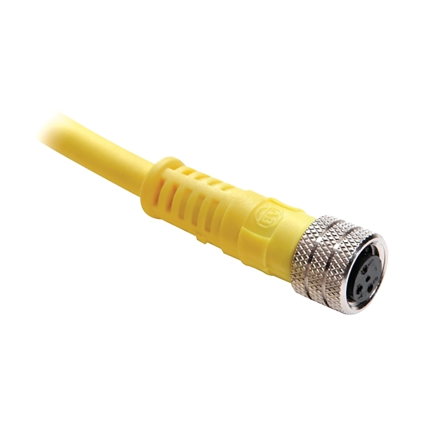 AB 889P Cordset Cable PVC Yellow 3 Pin 24AWG Pico Female Straight M8 ...