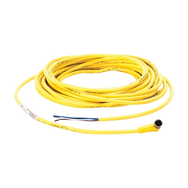 AB 889P Cordset Cable PVC Yellow 4 Pin 24AWG Pico Female Right Angle M8 ...